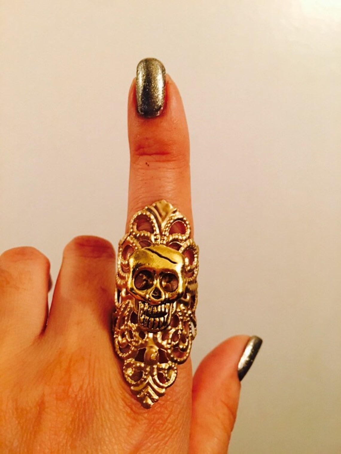 Skull Head Thumb Ring or Ring Made With a Vintage Style - Etsy