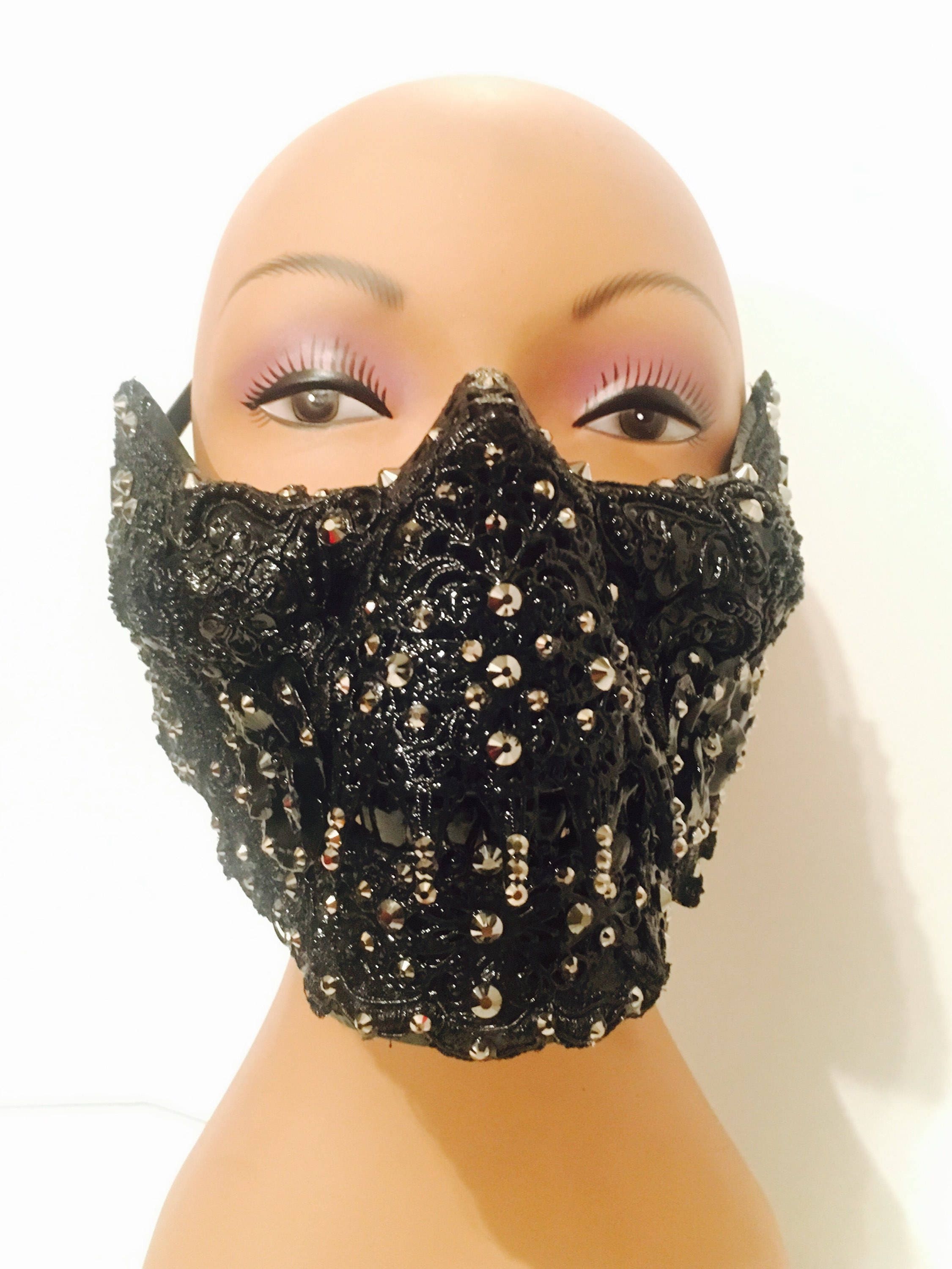 Black warrior maskspike maskfangs maskmouth pieceface | Etsy