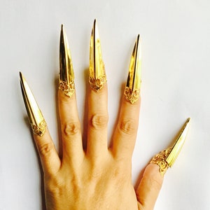 Steel Claw Rings,golden Claw Rings,gold Nail Guards,metal Nails, Sharp ...