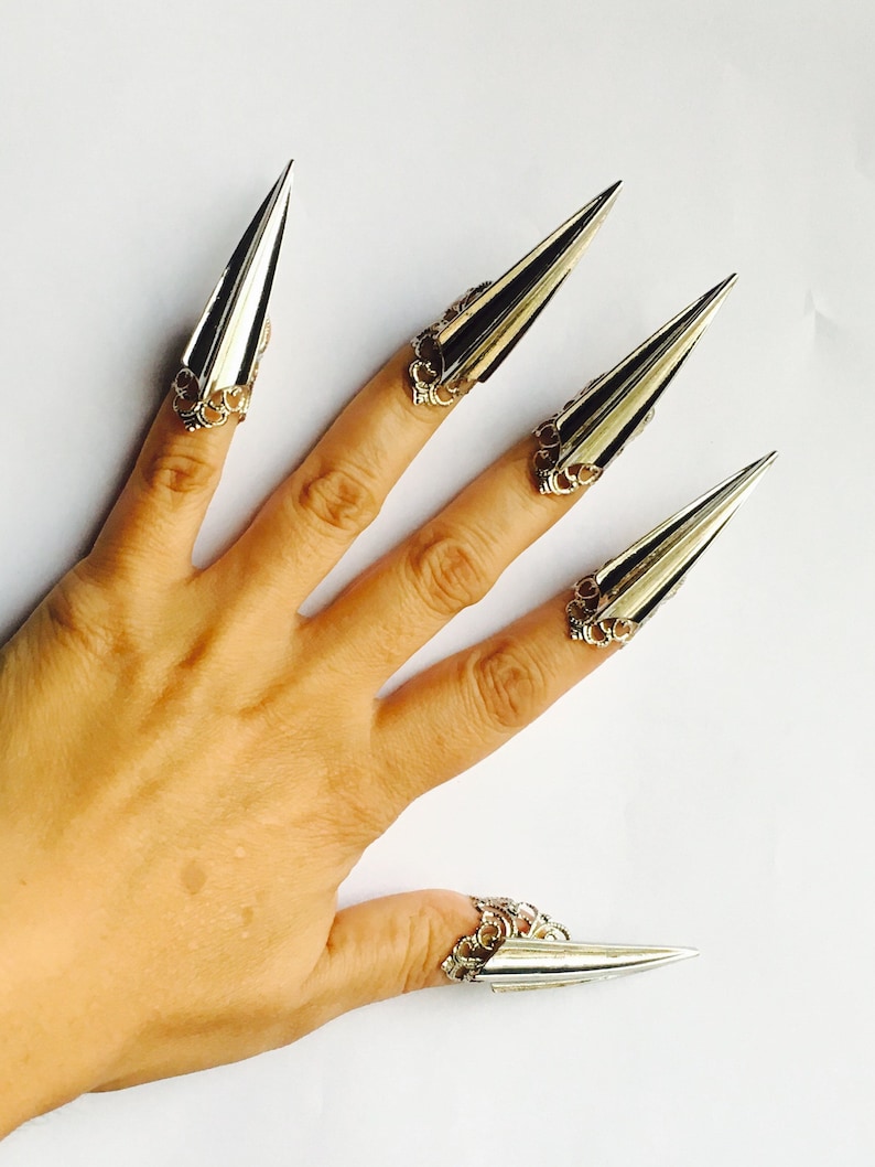 Steel Claws,silver Claw Rings,silver Nails,claw Rings,nail Guards,metal ...
