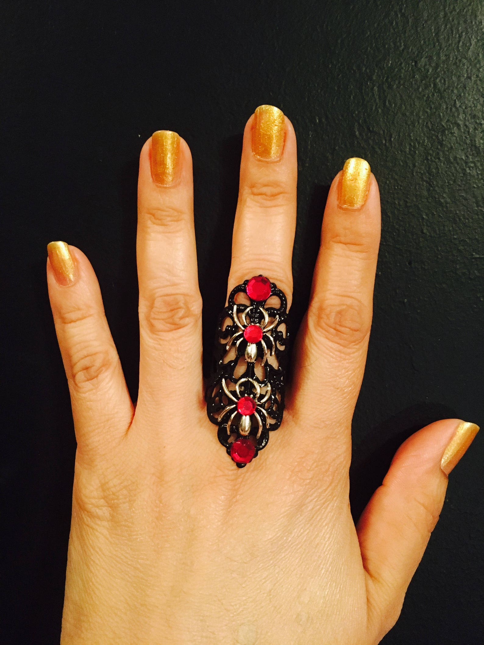 Spider arrow ring crystal spider ringor thumb ring black | Etsy