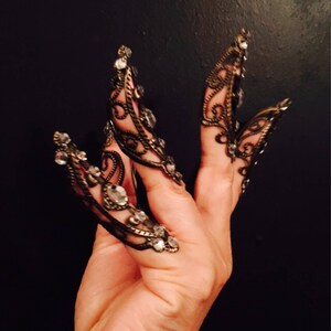 Victorian Style Lace Claws,nail Guards,nail Tips,claw Rings,armor Rings ...
