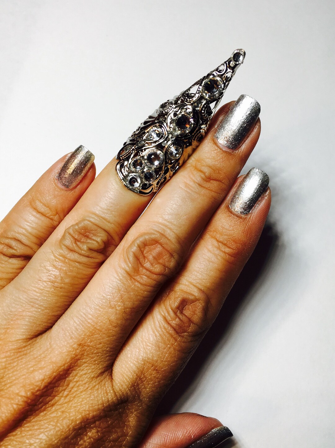 Spike Drop Clawcrystal Claw Ring or Nail Guardsingle Piece - Etsy
