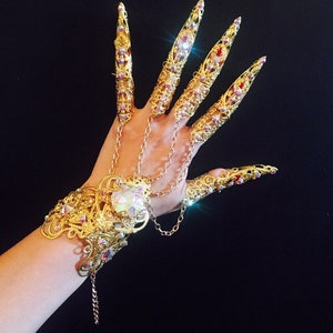 Crystal Gauntlet With Claws,armor Bracelet,crystal Glove,crystal ...