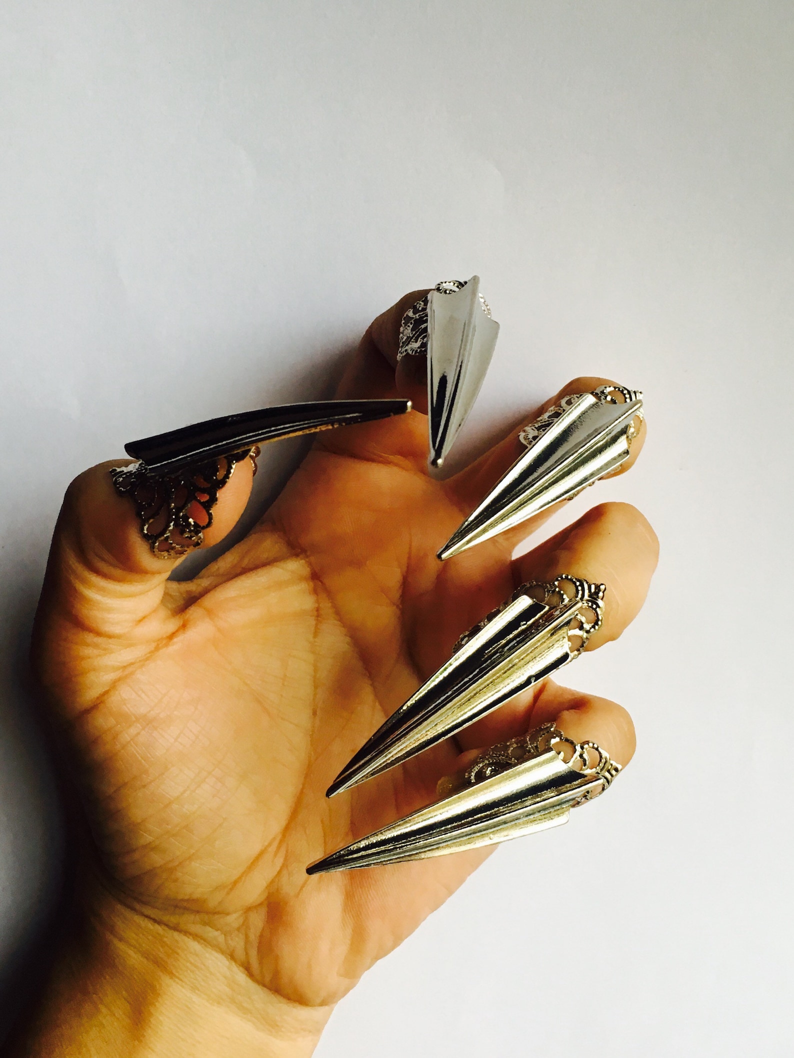 Steel Clawssilver Claw Ringssilver Nailsclaw Ringsgold - Etsy