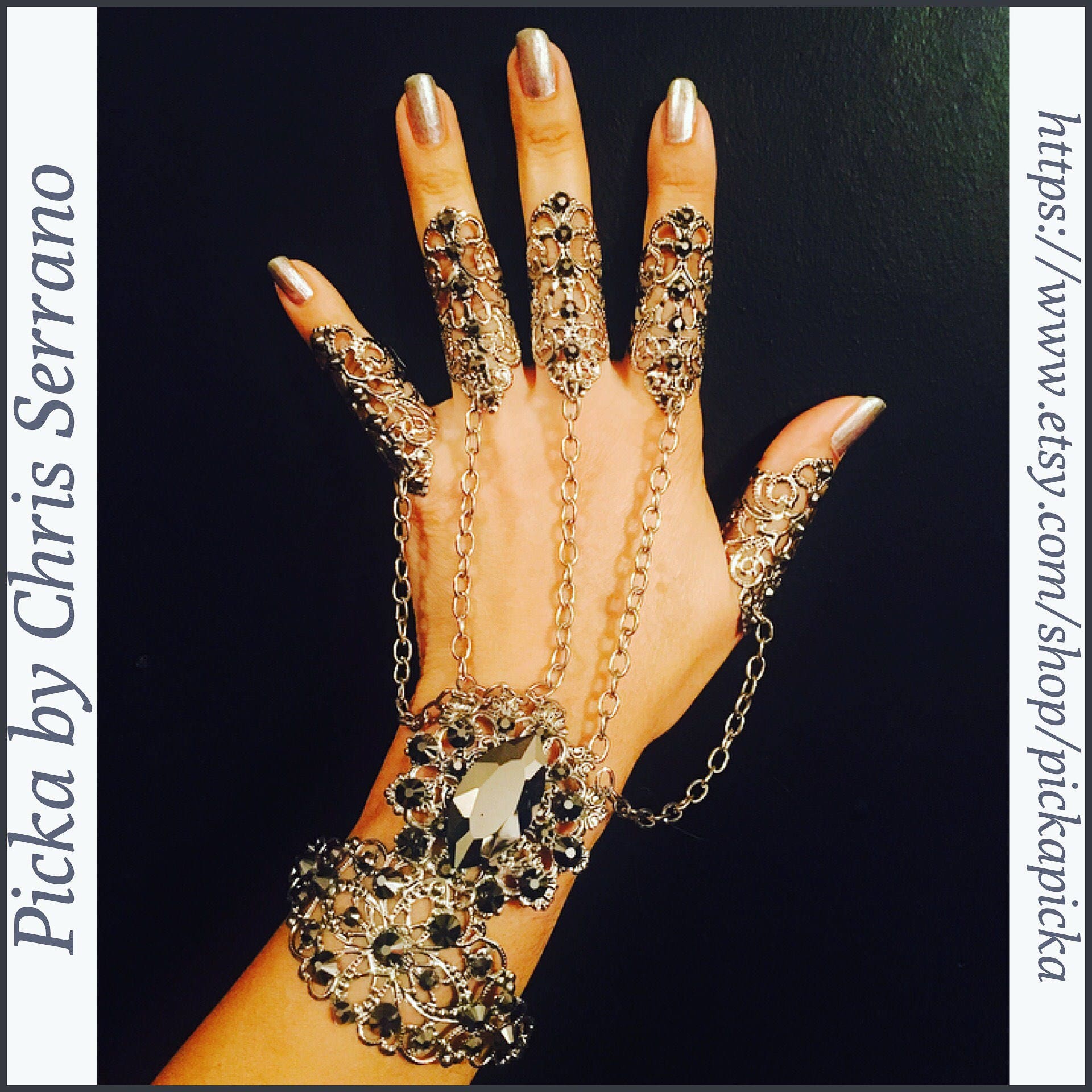 Crystal Armor Bracelet Full Hand Bracelet Braceletfull Hand - Etsy