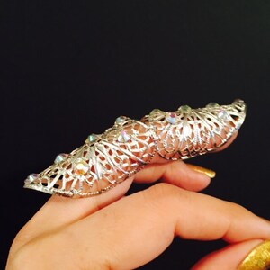Shield Full Finger Ring, Made in a Vintage Style Filigree,dilver Color ...