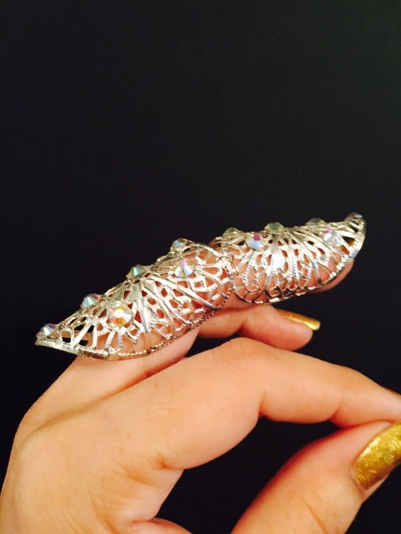 Shield Full Finger Ring Made in a Vintage Style | Etsy