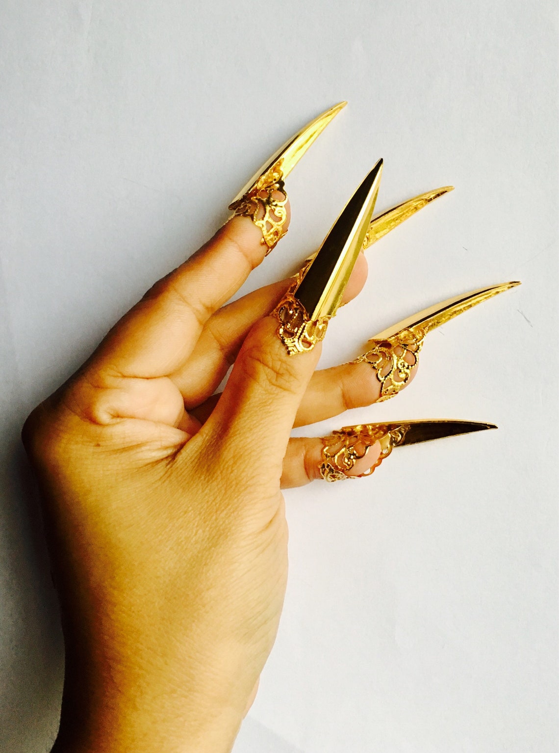 Steel Claw Ringsgolden Claw Ringsgold Nail Guardsmetal | Etsy