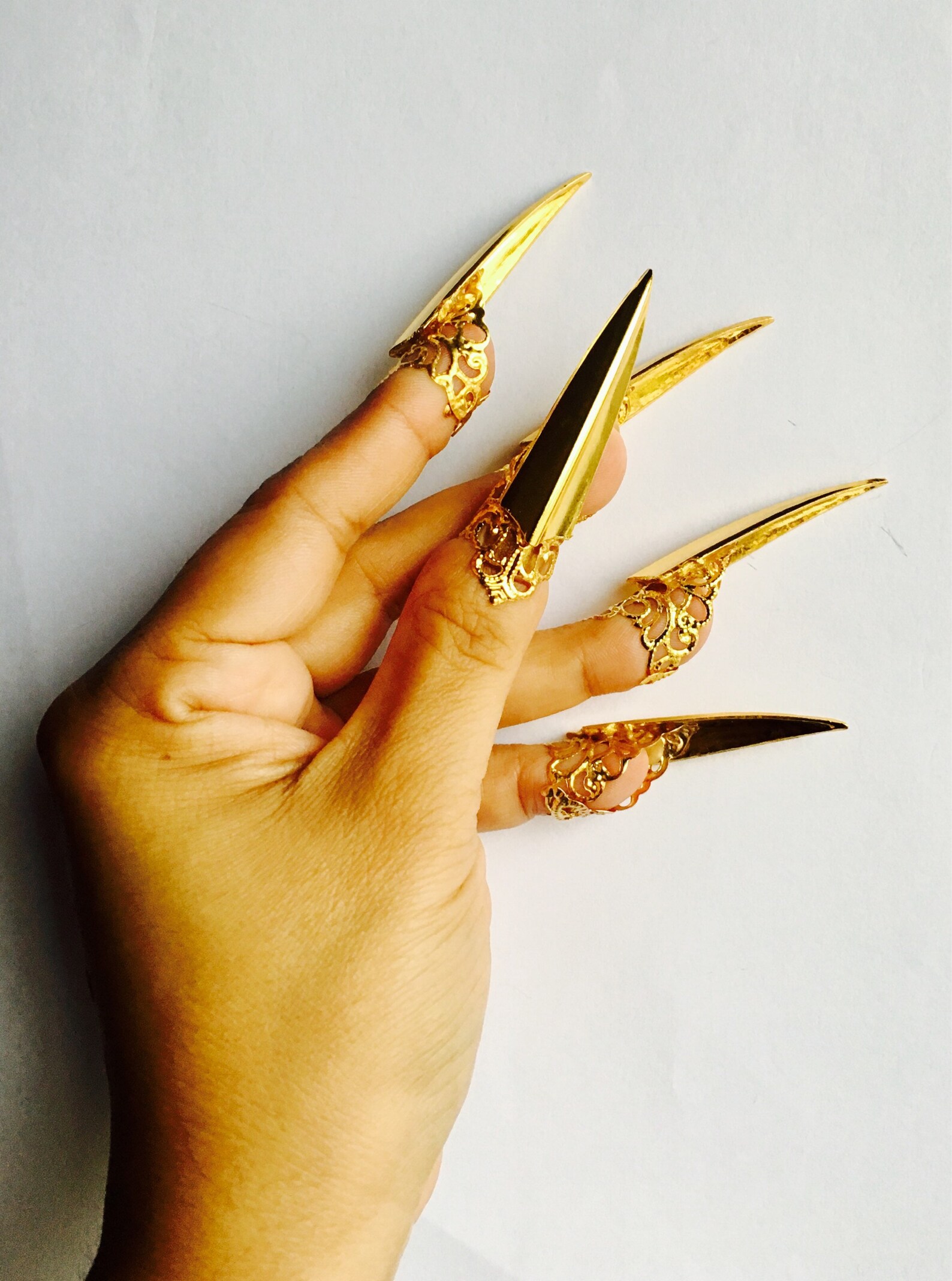 Steel Claw Ringsgolden Claw Ringsgold Nail Guardsmetal | Etsy