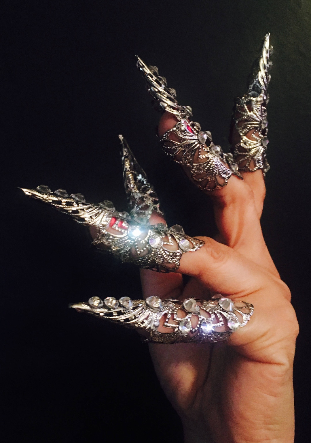 10 Pcs. Snow Flake Crystal Claws,nail Guards,claw Rings,crystal Claws ...