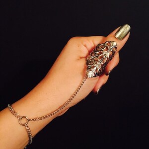 Thumb Harness Ring or Slave Chain Ring in Dull Silver Color - Etsy