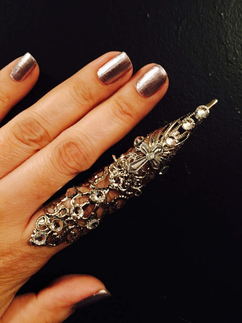 Spike and cross nail guardshield ring armor ring or claw | Etsy