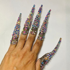 Crystal Claws,silver Crystal Claws,claw Rings,nail Rings,crystal Nail ...