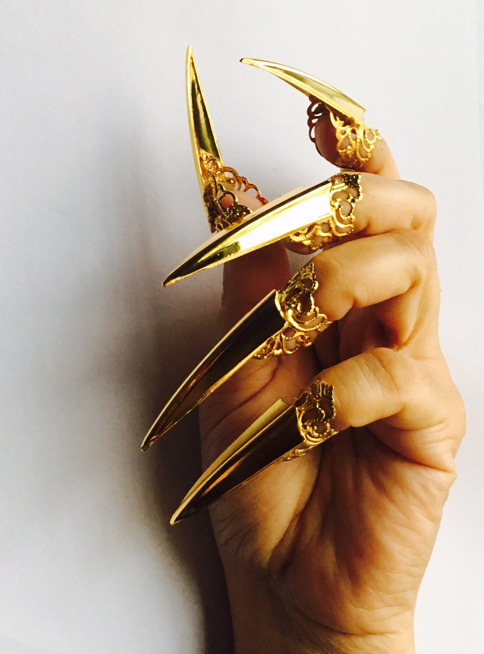 Steel Claw Rings,golden Claw Rings,gold Nail Guards,metal Nails, Sharp ...