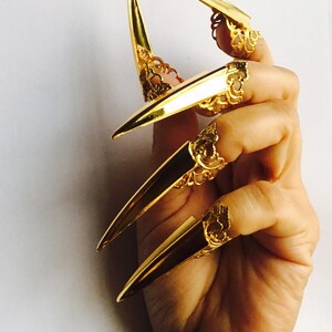 Steel Claw Rings,golden Claw Rings,gold Nail Guards,metal Nails, Sharp ...