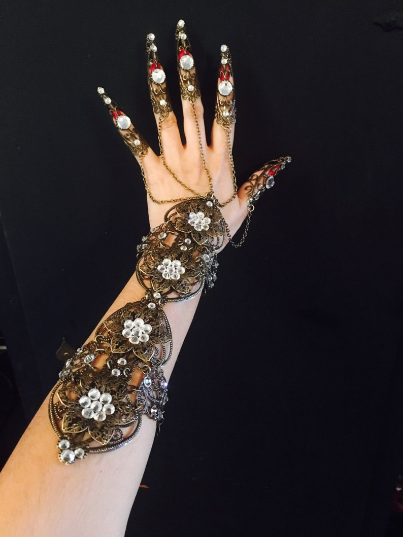Claw armor bracelet crystal glove bracelet or slave | Etsy
