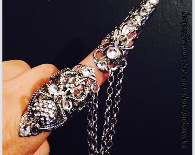 Spider Armor Ring and Claw,spider Nail Guard,chained Claw Ring,spider ...