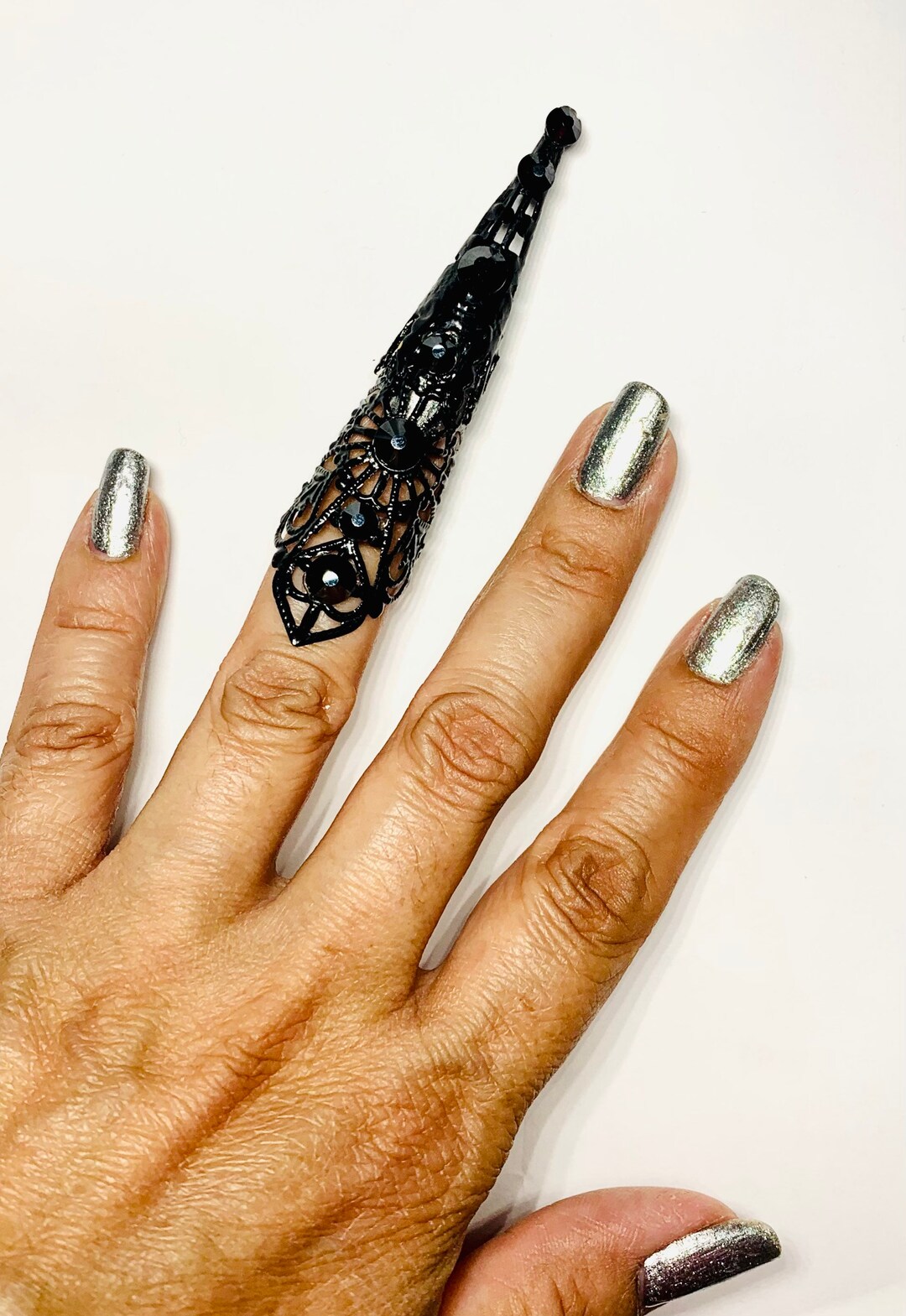 Crystal Nail Guard, Nail Ring, Armor Ring, Claw Ring, Crystal Nail Ring ...