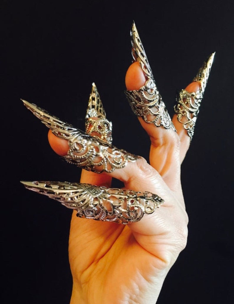 Silver Claws Rings,set of 5pcs.adjustable. - Etsy