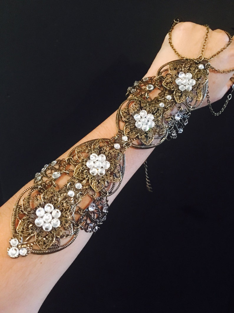 Claw armor bracelet crystal glove bracelet or slave | Etsy