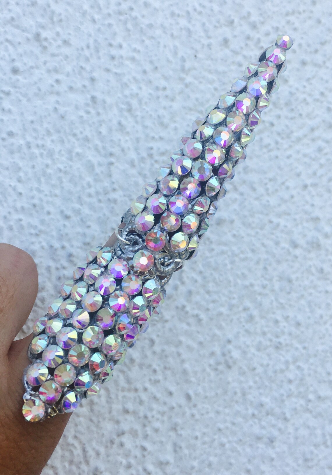 Crystal Full Finger Ring Crystal Armor Ring Shield Ringmade - Etsy