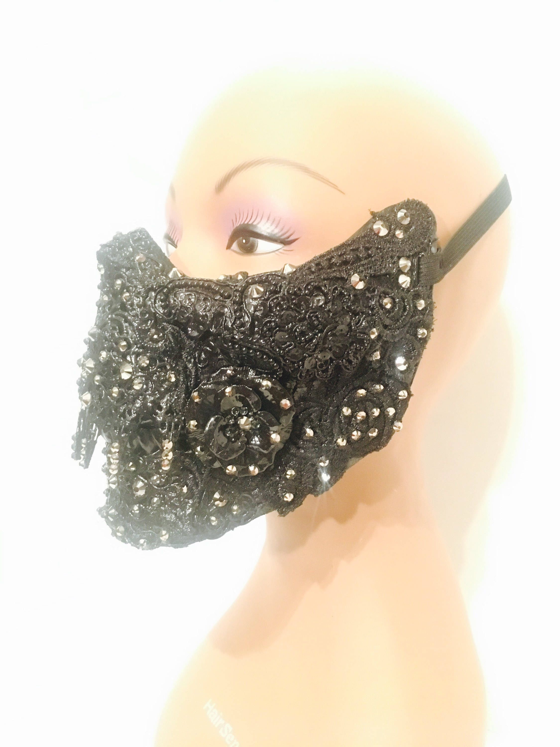 Black warrior maskspike maskfangs maskmouth pieceface | Etsy