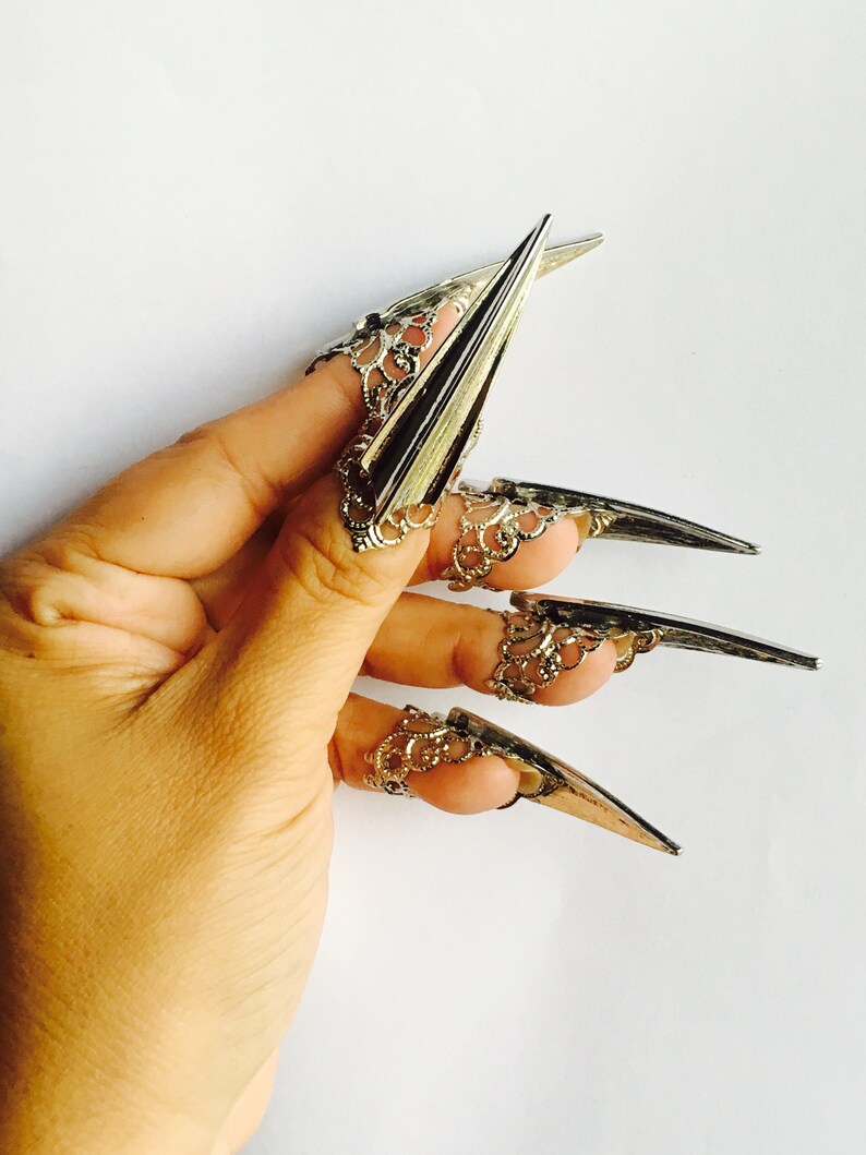 Steel Clawssilver Claw Ringssilver Nailsclaw Ringsgold - Etsy
