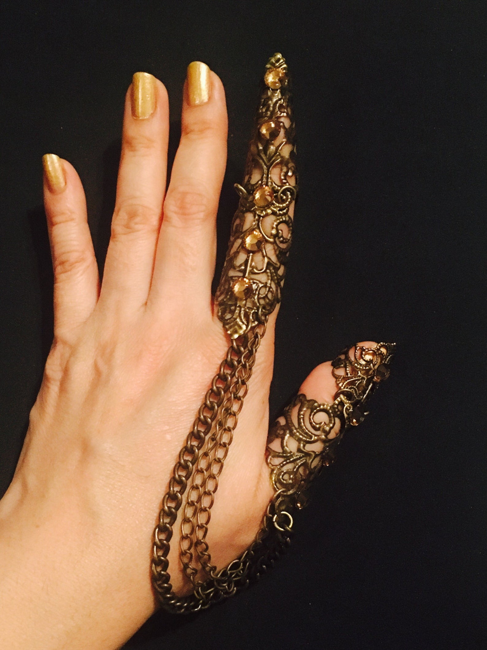 Chained Armor Rings Slave Thumb Ringsclaw Rings Armor | Etsy