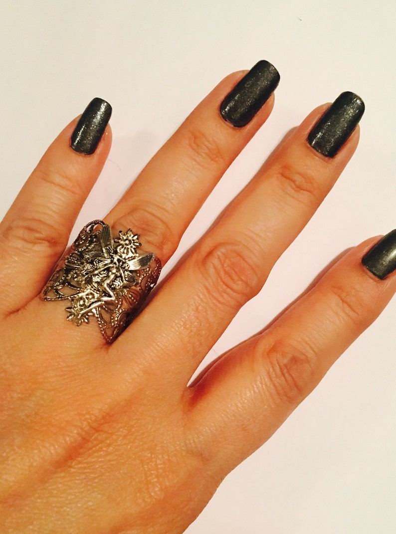 Filigree Ring or Knuckle Silver Color Metal Made With a - Etsy