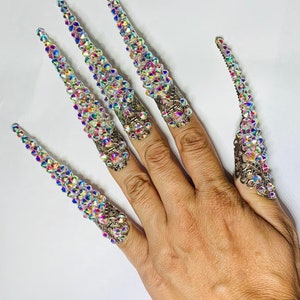 Crystal Claws,silver Crystal Claws,claw Rings,nail Rings,crystal Nail ...