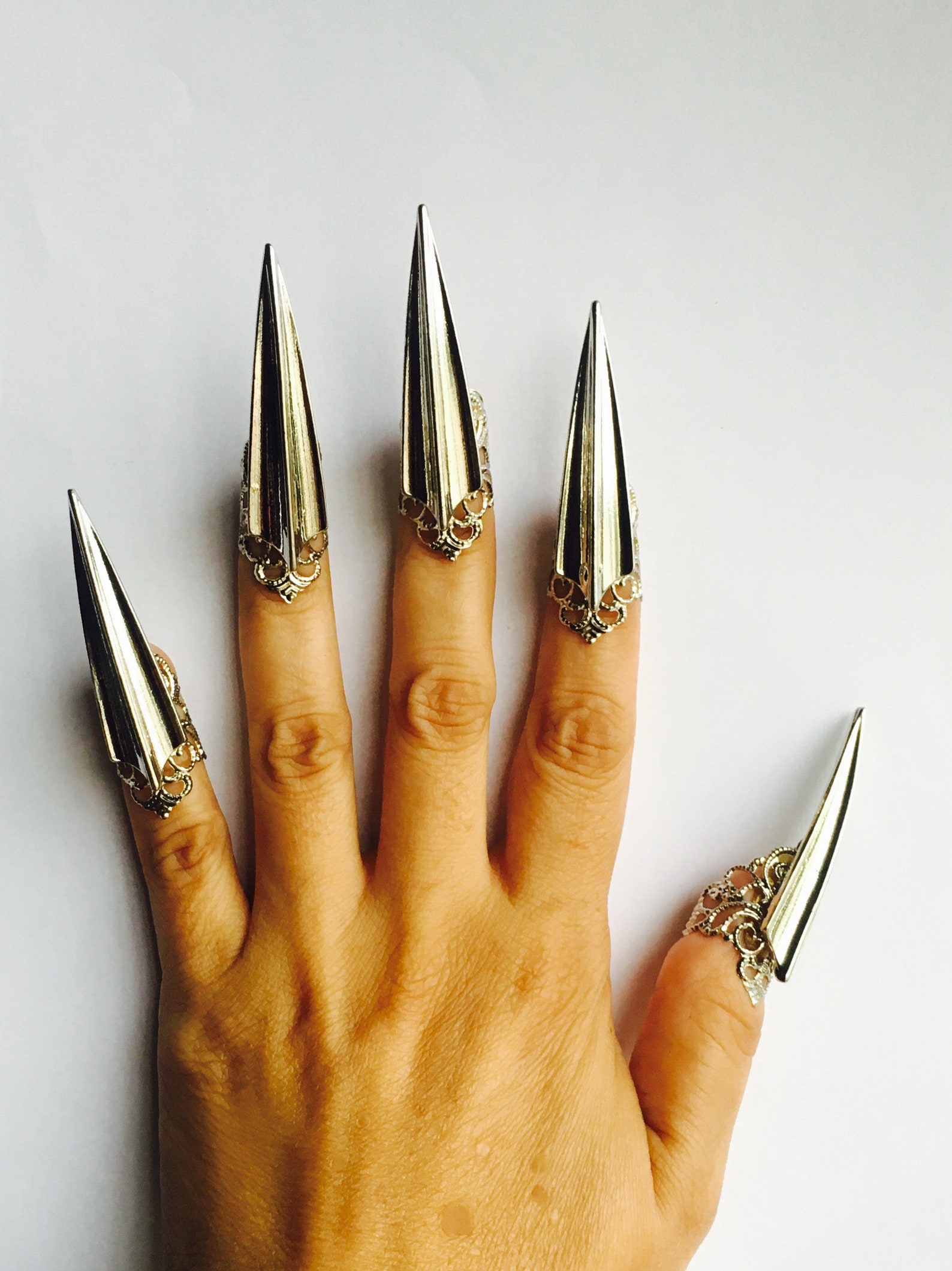 Steel Clawssilver Claw Ringssilver Nailsclaw Ringsgold - Etsy