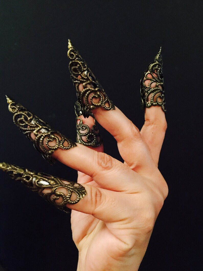 Arrow Claws or Finger Tips in Antique Brass Color Set of - Etsy