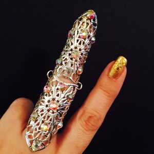 Shield Full Finger Ring, Made in a Vintage Style Filigree,dilver Color ...