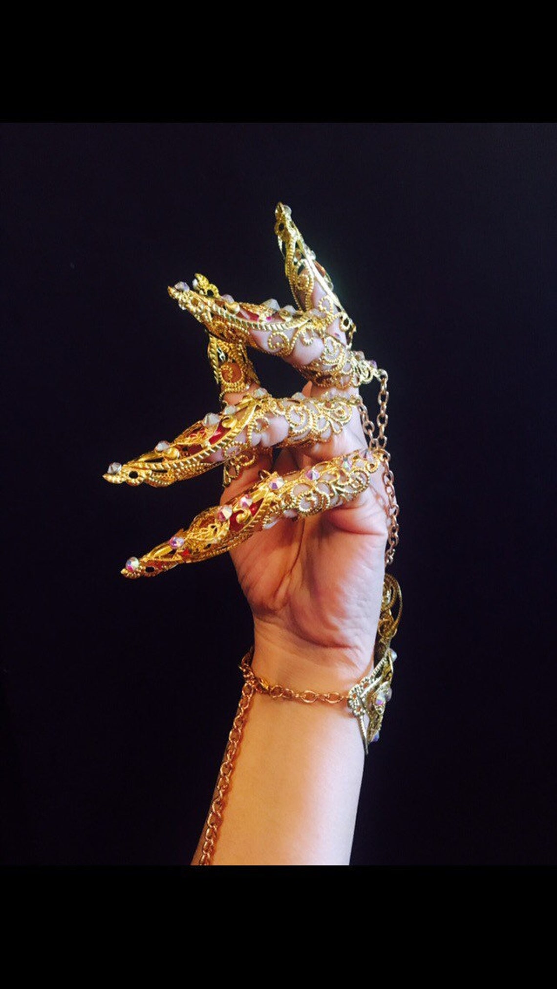 Crystal gauntlet with clawsarmor braceletcrystal | Etsy