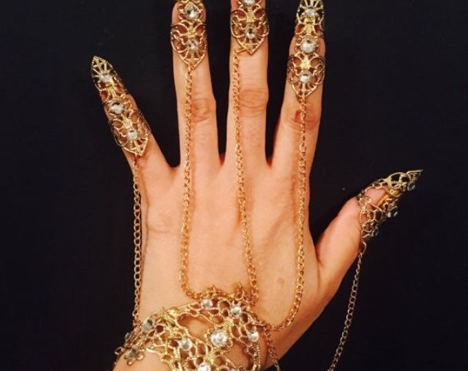 Vintage Inspired Claw Bracelet,crystal Claw Bracelet, Hand Harness ...