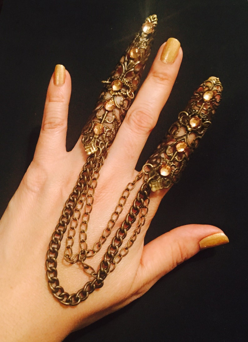 Chained Armor Rings Slave Thumb Ringsclaw Rings Armor | Etsy