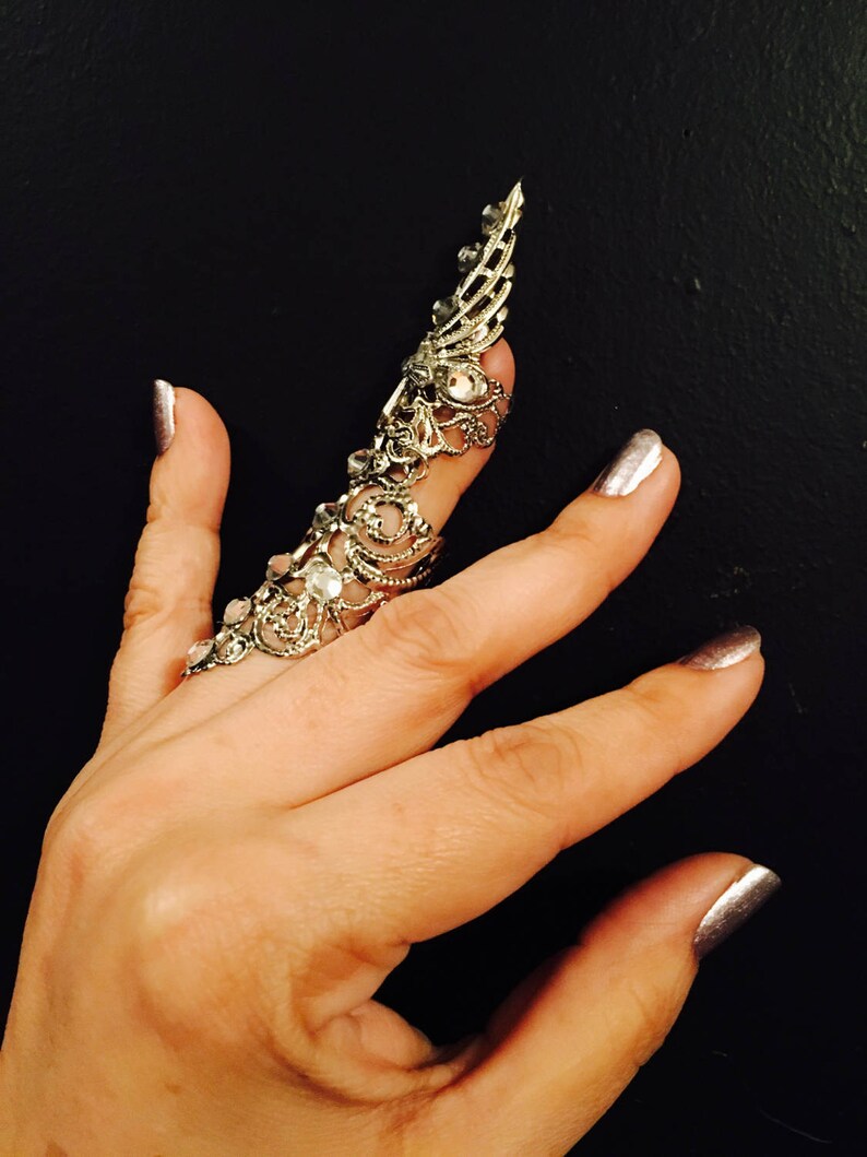 Spike and cross nail guardshield ring armor ring or claw | Etsy