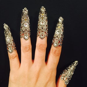 Rose Vine Claw Rings, Nail Claws,nail Jewels Set of 5 Pcs. Made in ...