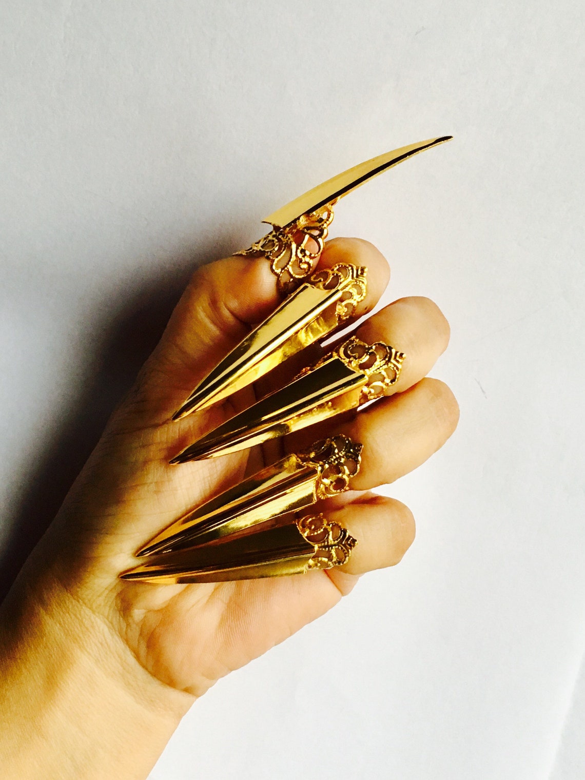 Gold Claw Ringsgolden Claw Ringsgold Nail Guardsmetal | Etsy