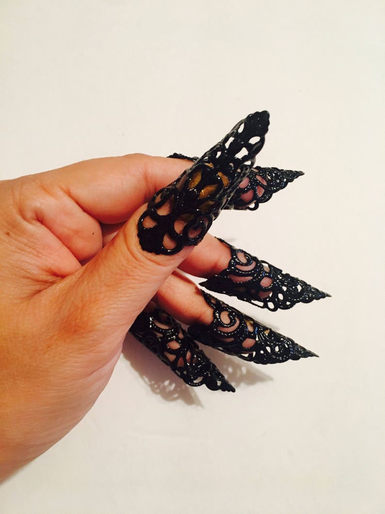 10 Pcs Arrow Claw Rings,metal Finger Tips,metal Claws,nailguards,nail ...