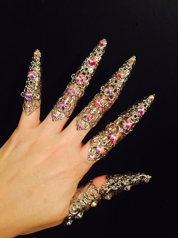 Crystal Claws Full Finger Claw Rings Armor Rings Nail - Etsy