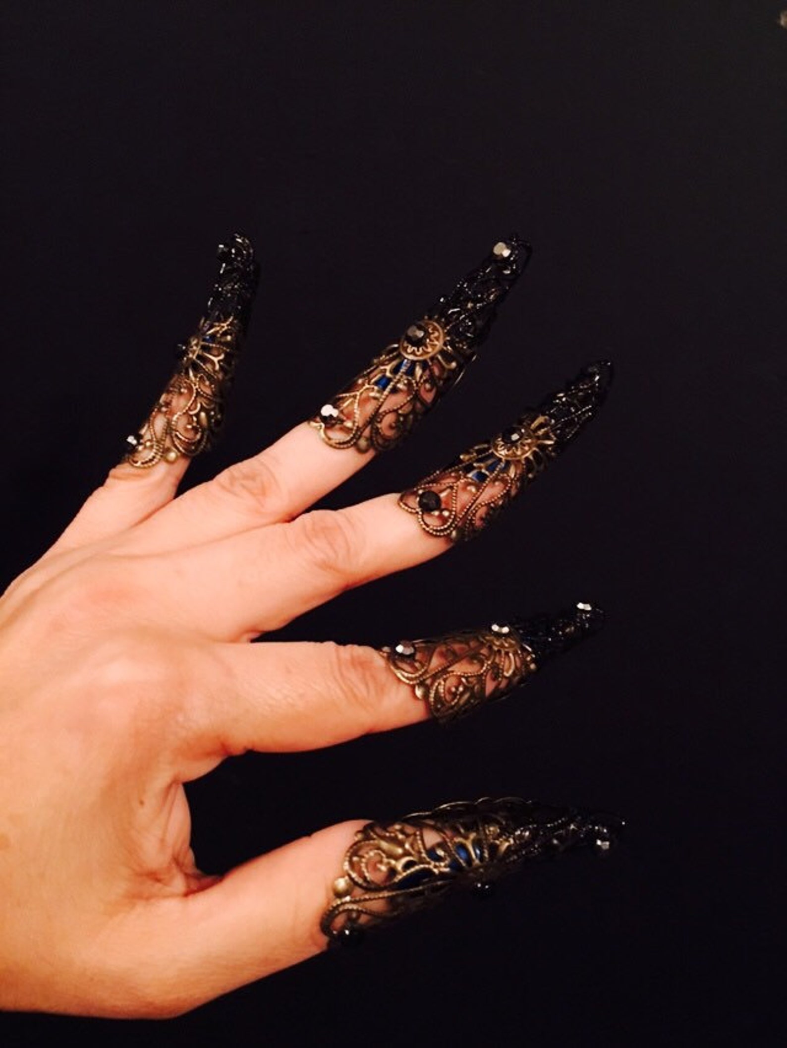Bloody Vampire Claw Rings Made in Brass Color Filigree and - Etsy