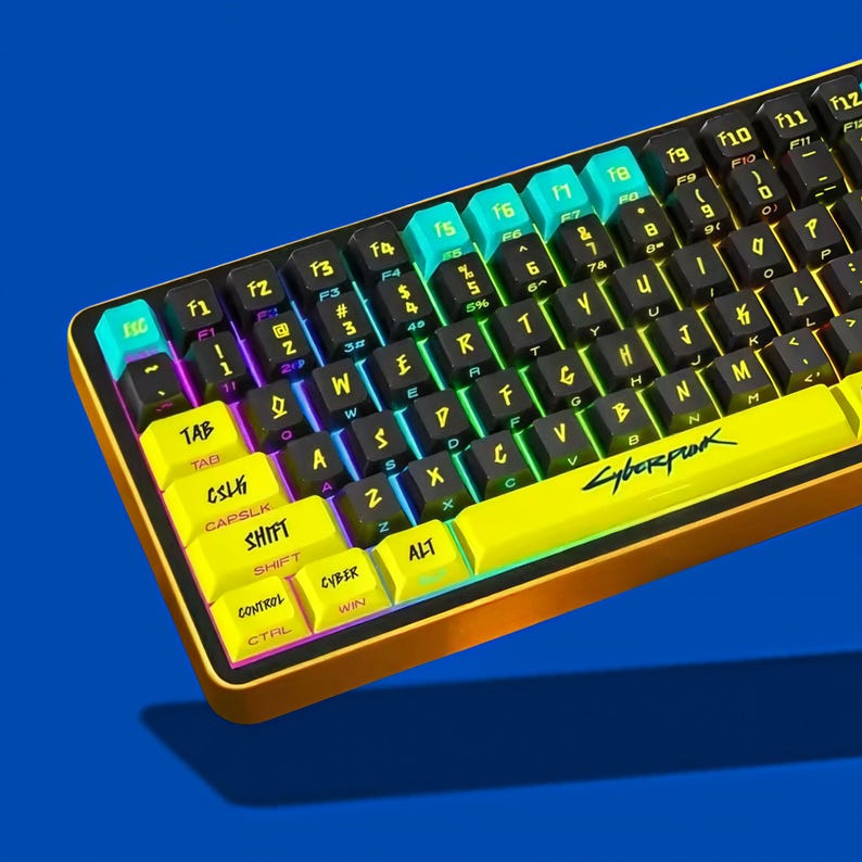 Cyberpunk PBT Keycap Set 129 Keys - Cherry Profile Custom Mechanical ...