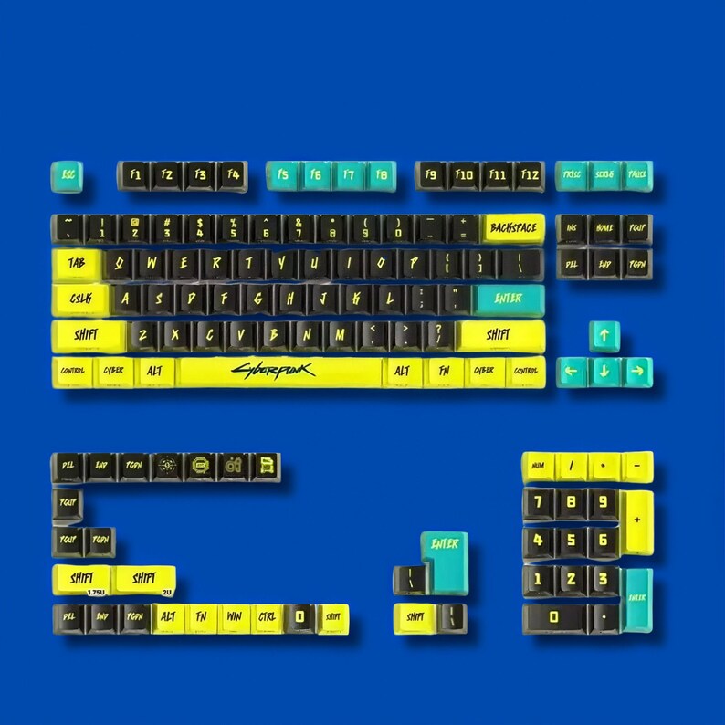 Cyberpunk PBT Keycap Set 129 Keys - Cherry Profile Custom Mechanical ...