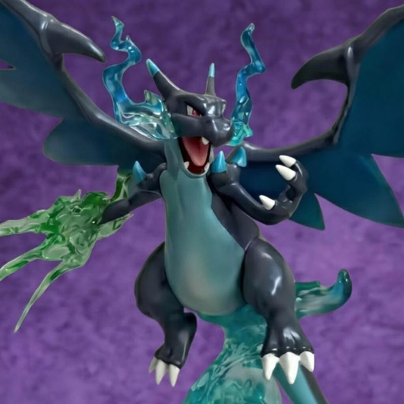 Mega Charizard X Figurine – Pokémon Dragon Fire Collectible Statue ...