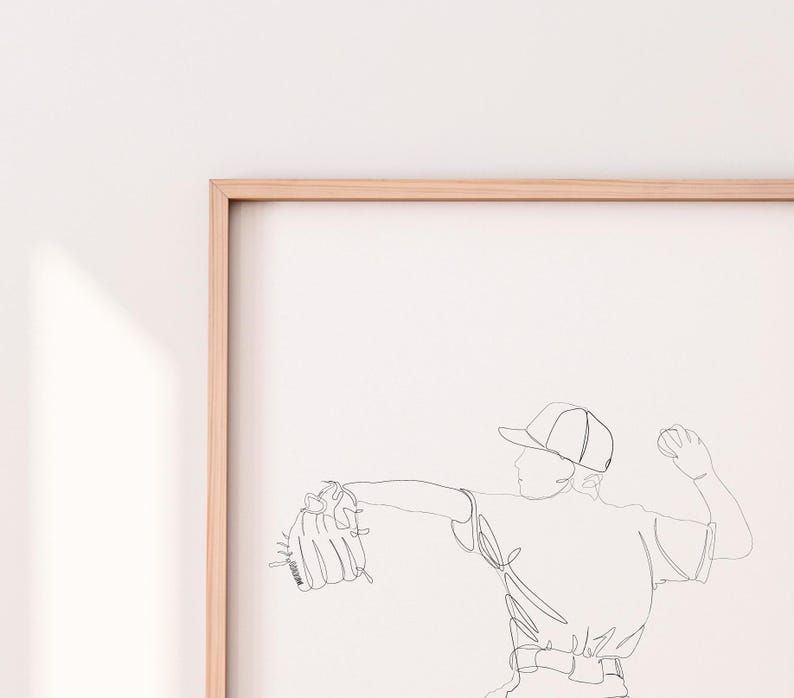 Baseball Pitcher Line Art | INSTANT DOWNLOAD - Etsy
