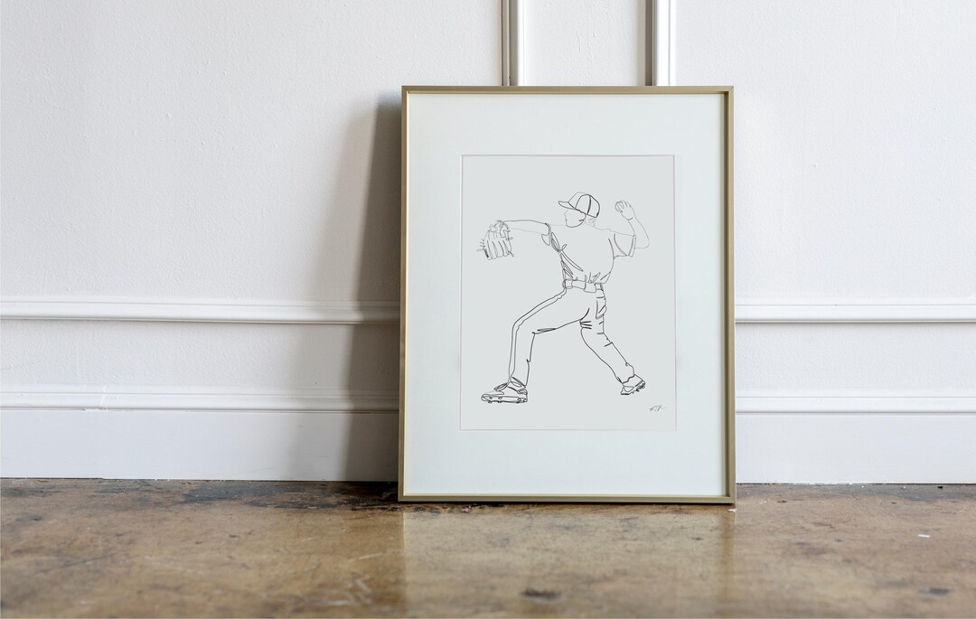 Baseball Pitcher Line Art | INSTANT DOWNLOAD - Etsy