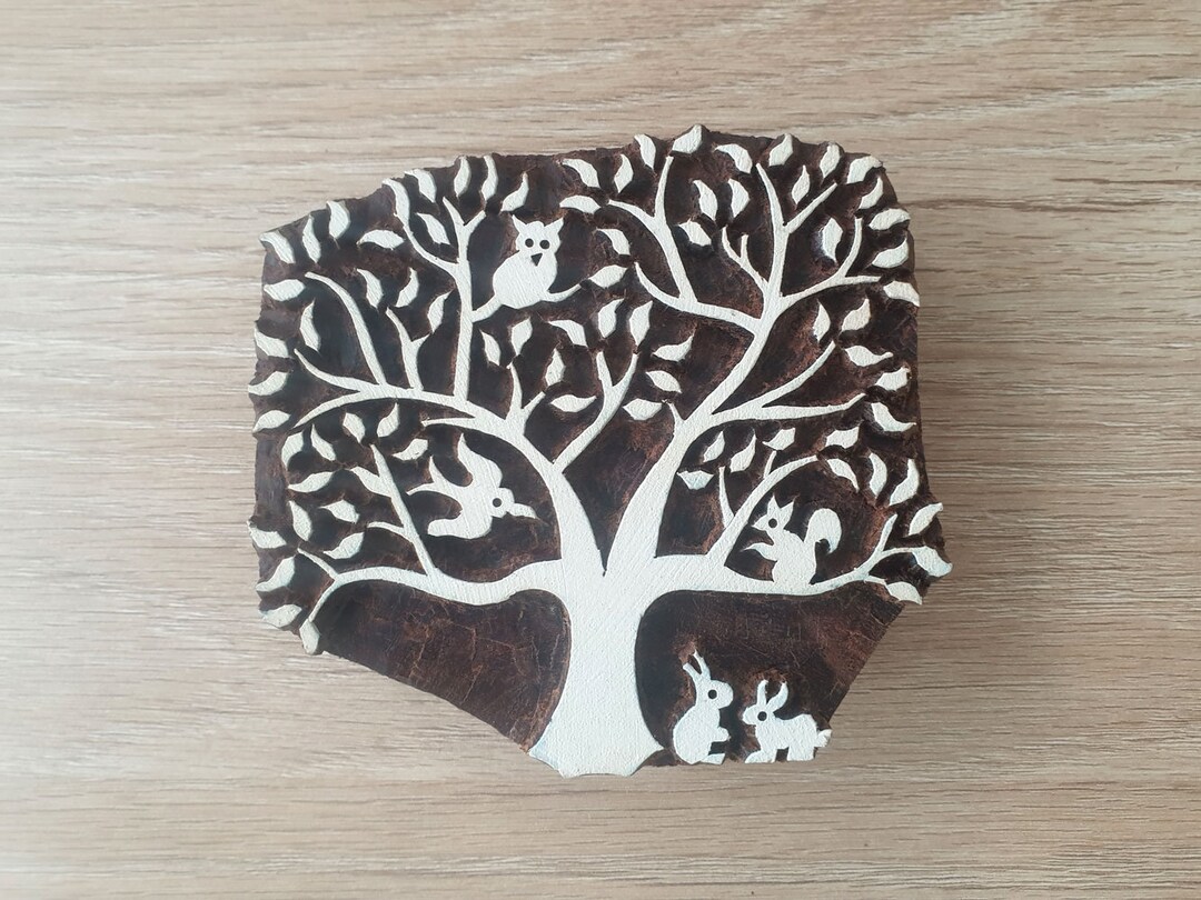 Tree Stamp, Woodlands Tree Stamp, Printing Blocks, Fabric Stamp, Indian ...