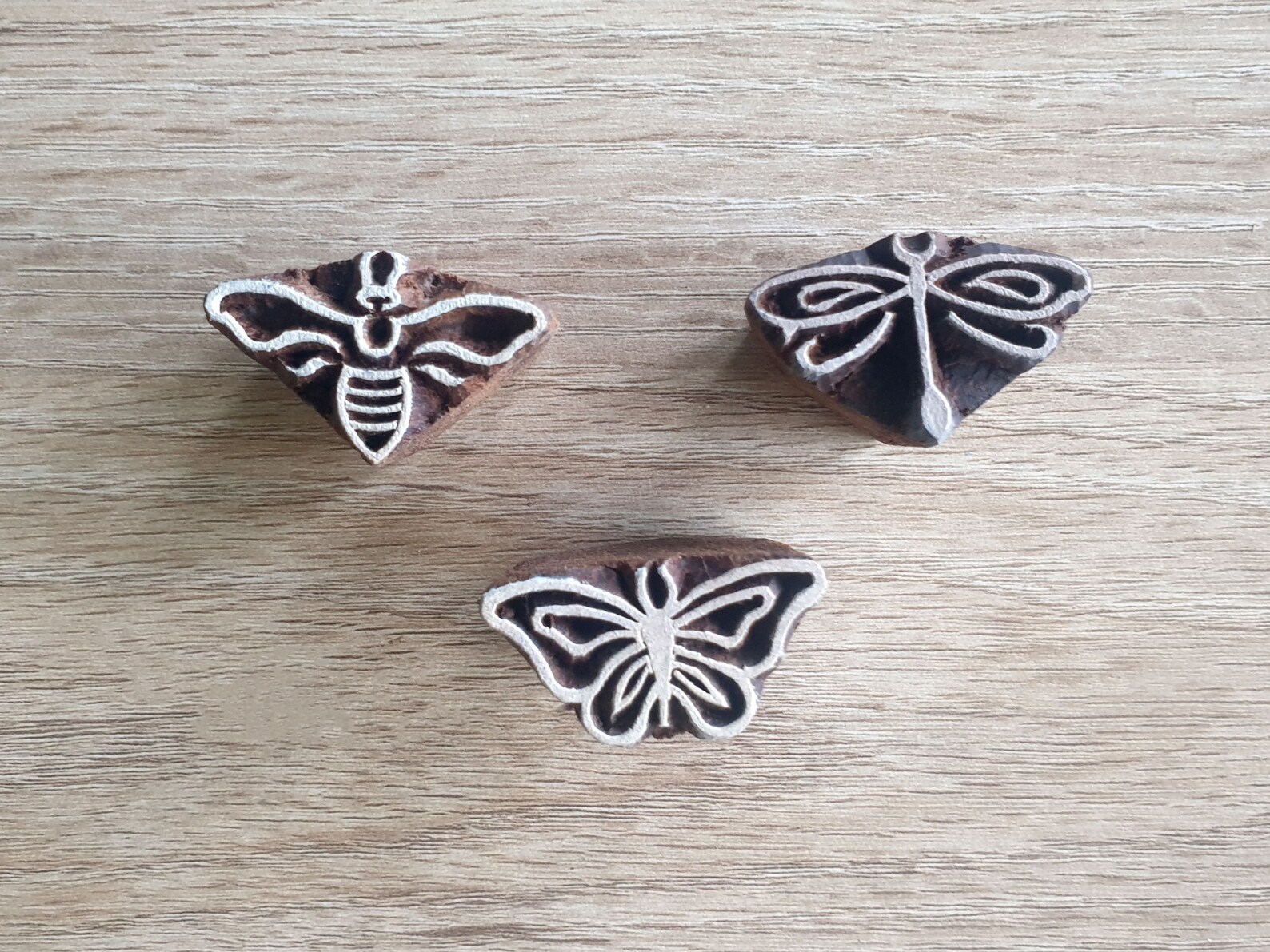 Insect Stamp Set, Bee Butterfly Dragonfly Stamp Set, Wood Blocks Mini ...